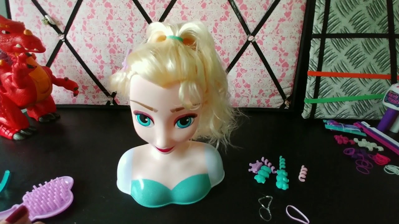 Elsa styling head, rainbow chalk coloured hair! - YouTube
