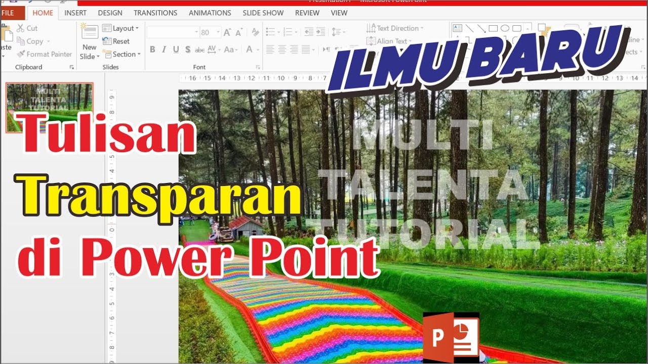 Membuat Tulisan Transparan di PPT - Belajar Power Point Pemula - YouTube