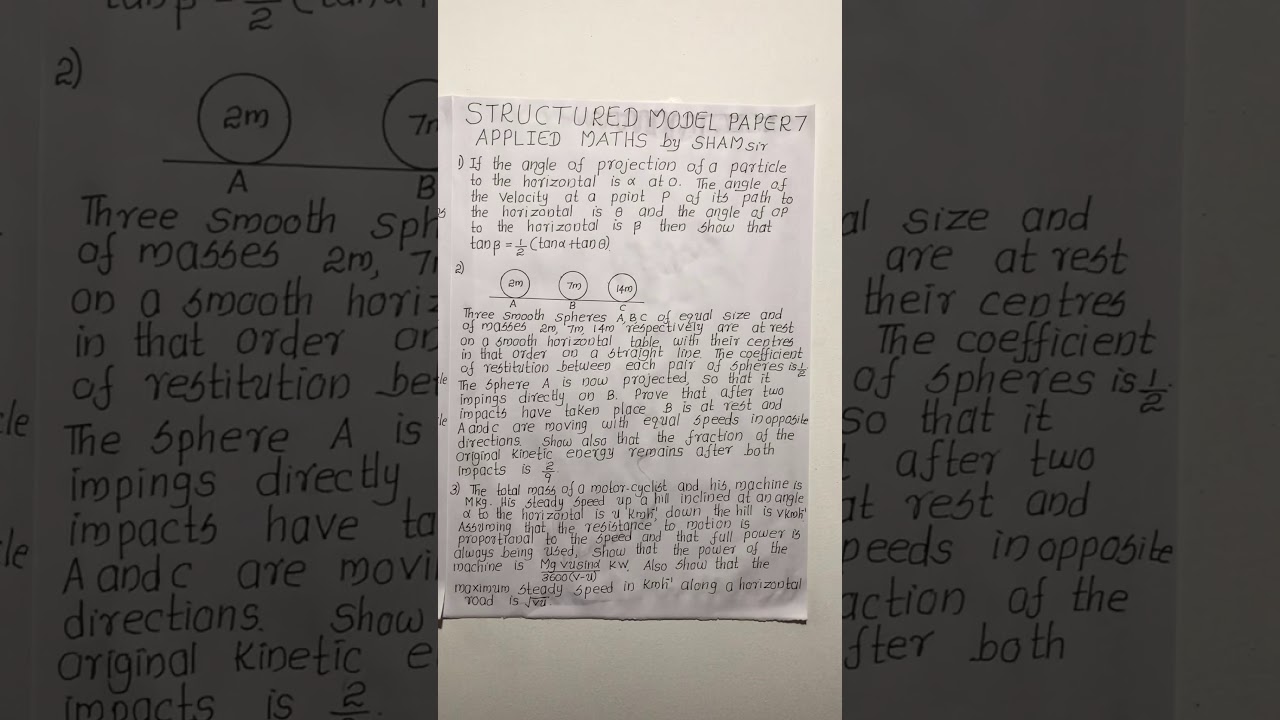 COMBINED MATHS MODEL PAPER 7 - YouTube