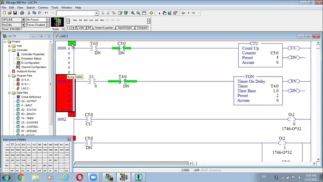 Programming of Allen‑Bradley PLC Logic in RSLogix 500 Pro Software || Ladder Logic in हिंदी Part ...