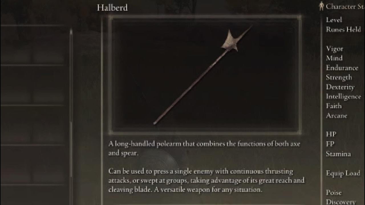 Elden Ring Halberd Location and Move Set Demonstration - YouTube