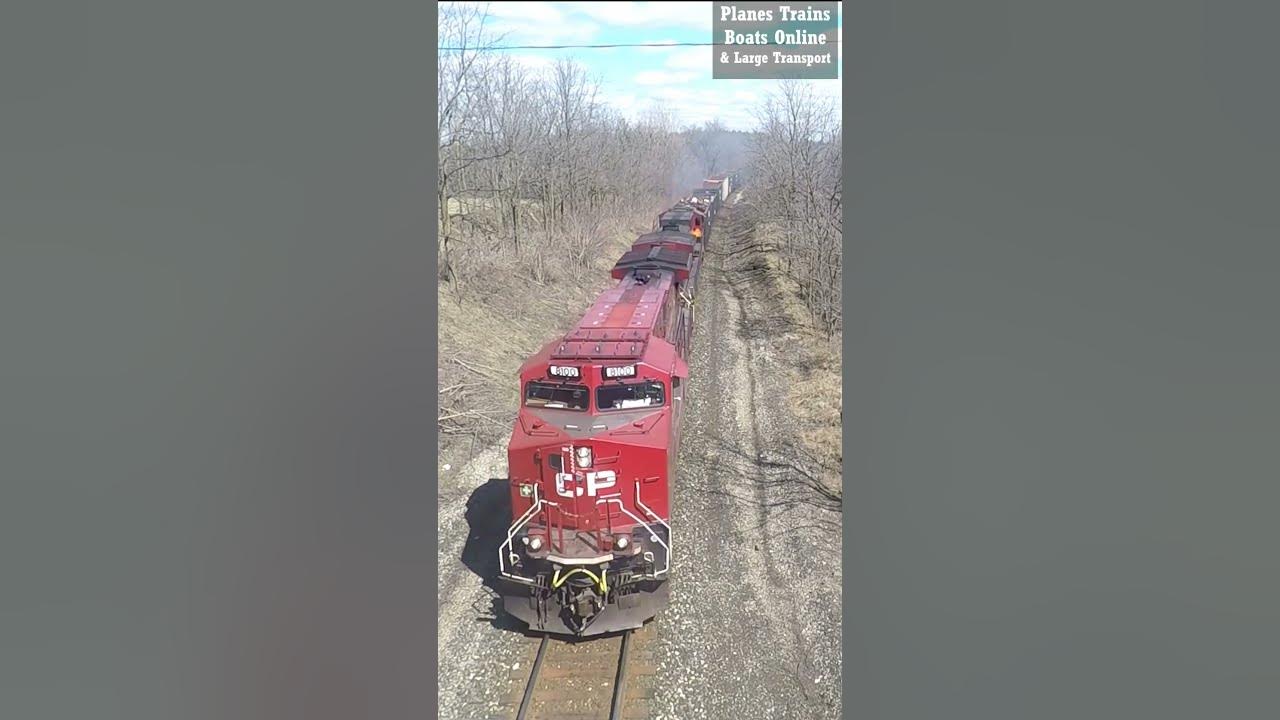 #shorts CPKC 135 Manifest Train CP 8100 & KCS 4582 Locomotives Overview In #london - YouTube