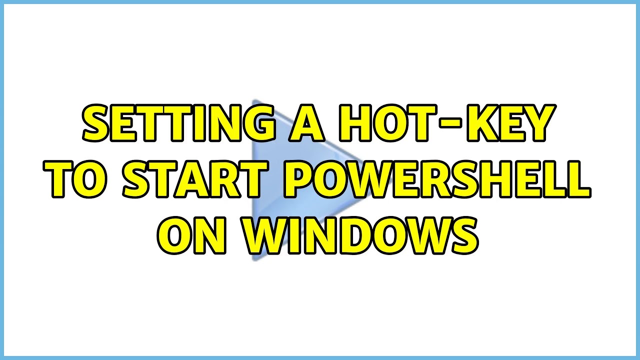 Setting a hot-key to start powershell on windows - YouTube