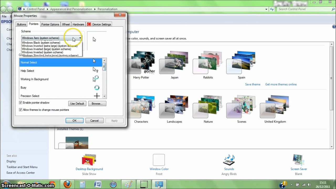 How to change your Mouse pointer on Windows 7 (2012) - YouTube