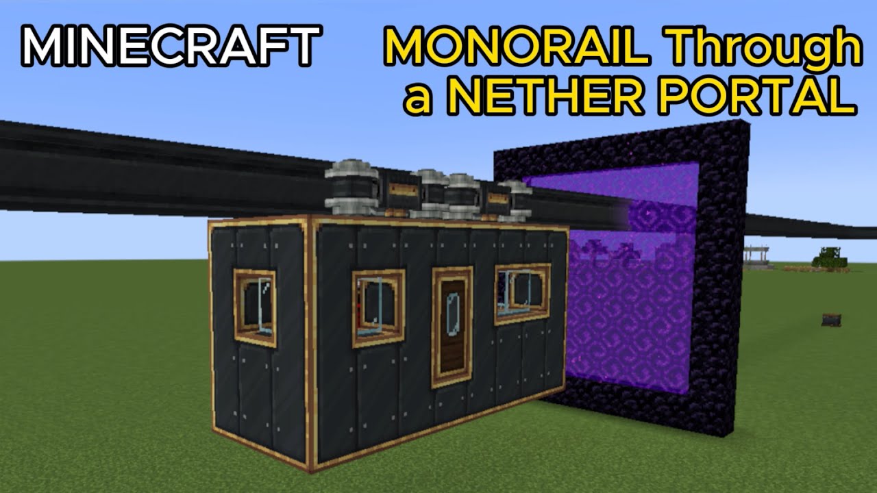 MONORAIL Through a NETHER PORTAL in Minecraft 1.20.1 - YouTube