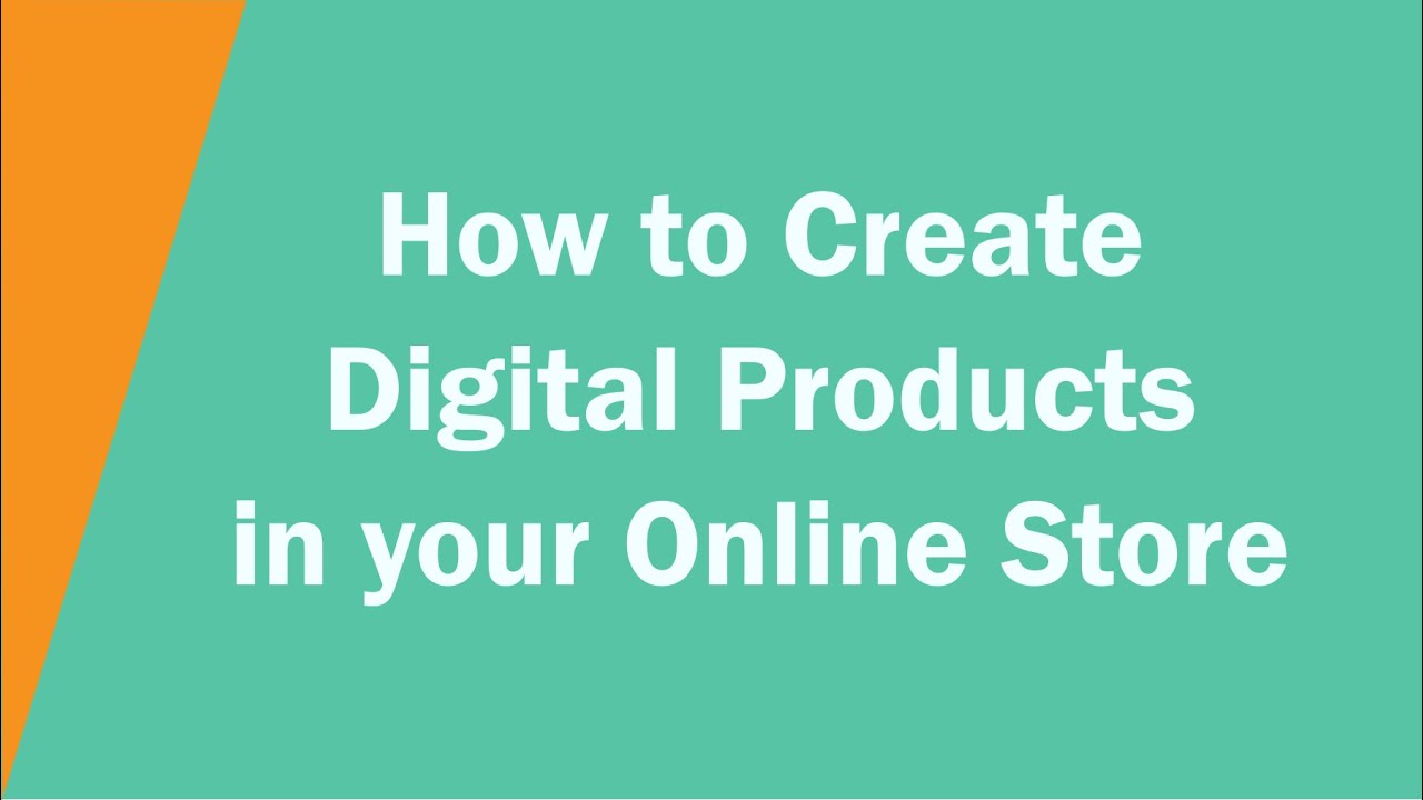 How to Create a Digital Product in your Online Store - YouTube