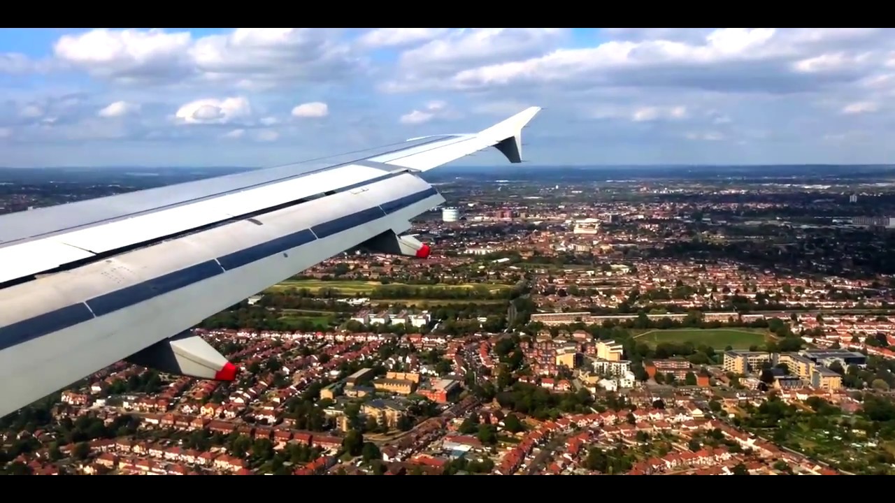 HEATHROW Airport Crosswind Landing (Wing View) - YouTube