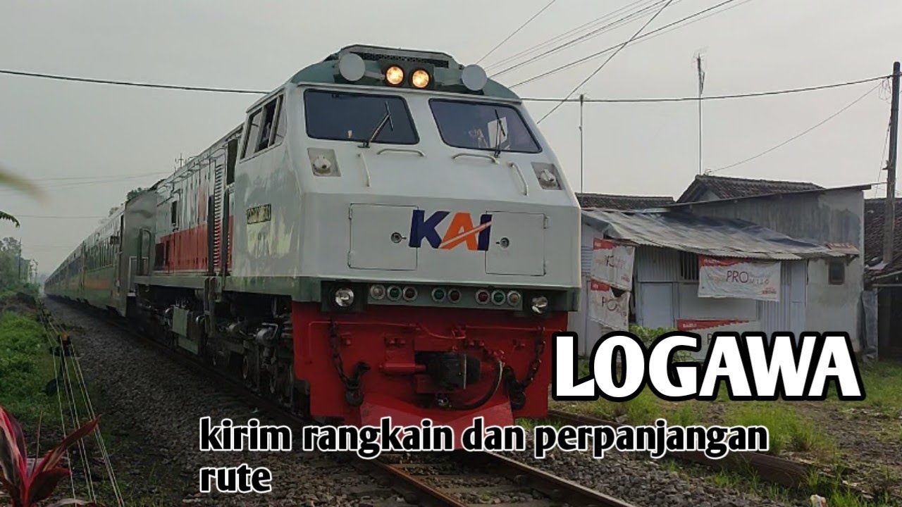 kirim rangkain dan perpanjangan rute kereta api logawa - YouTube