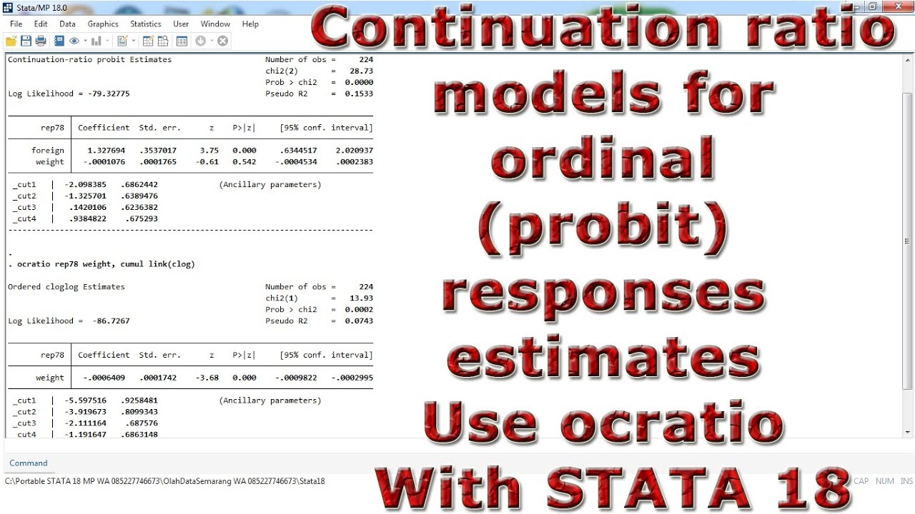 Continuation-ratio models for ordinal (probit) responses estimates Use ...