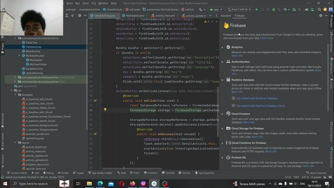 Tugas CRUD Firebase Pemrograman Sistem Bergerak Afif Fathur Rachman 21343075 - YouTube