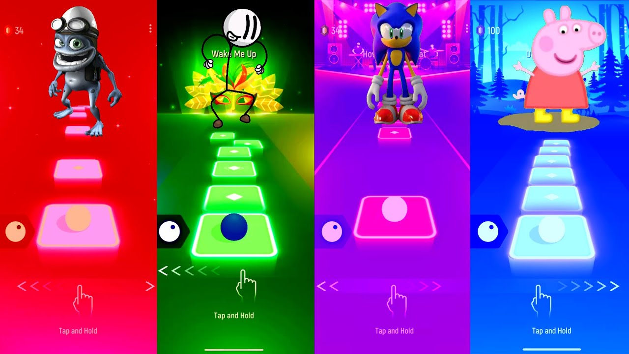 Crazy Frog vs Henry Stickmin vs Sonic vs Peppa Pig - Tiles Hop EDM Rush ...