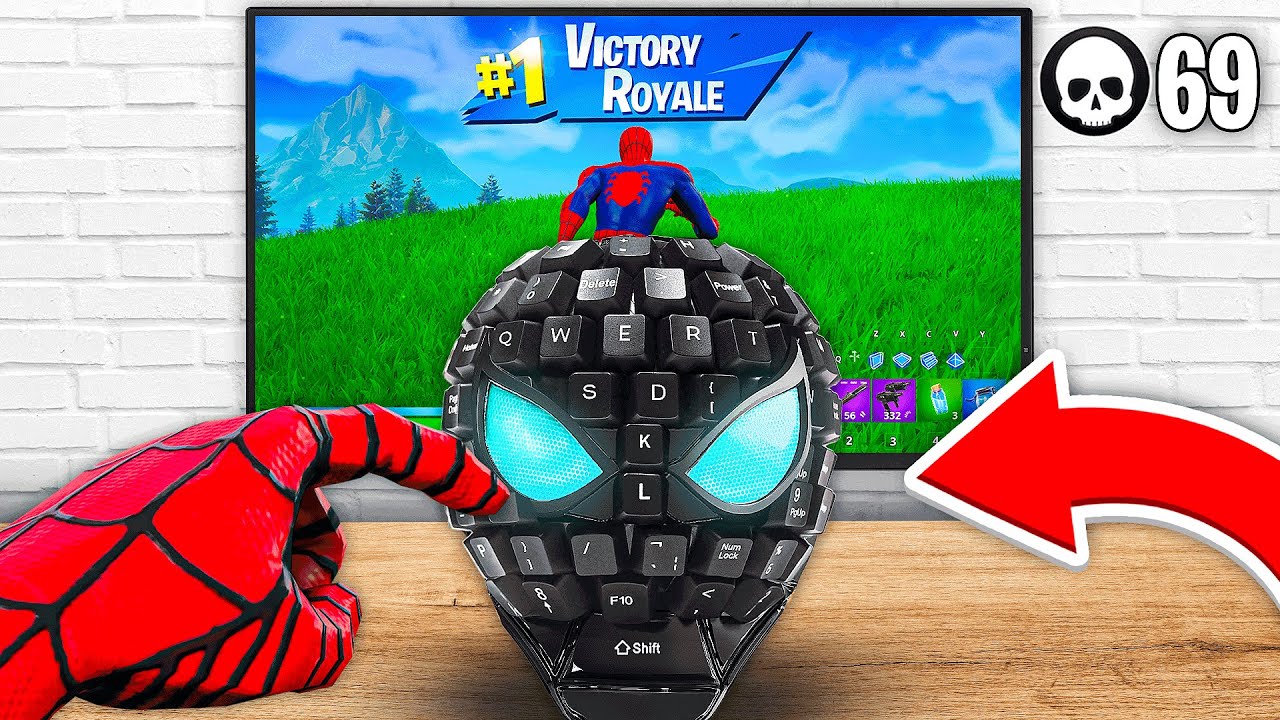Fortnite But Every Kill = Superhero Keyboard - YouTube