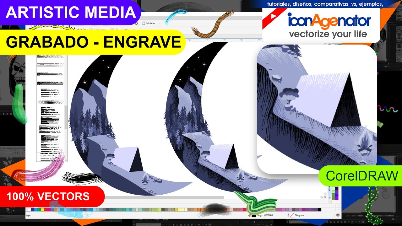 CorelDRAW engrave moon magic Grabado en CorelDRAW #coreldraw # ...