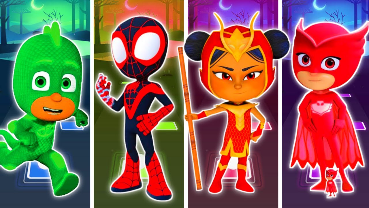 CatBoy 🆚 Gekko 🆚 Owlette 🆚 Night Ninja 🆚 PAW Patrol 🎶 Tiles Hop EDM ...