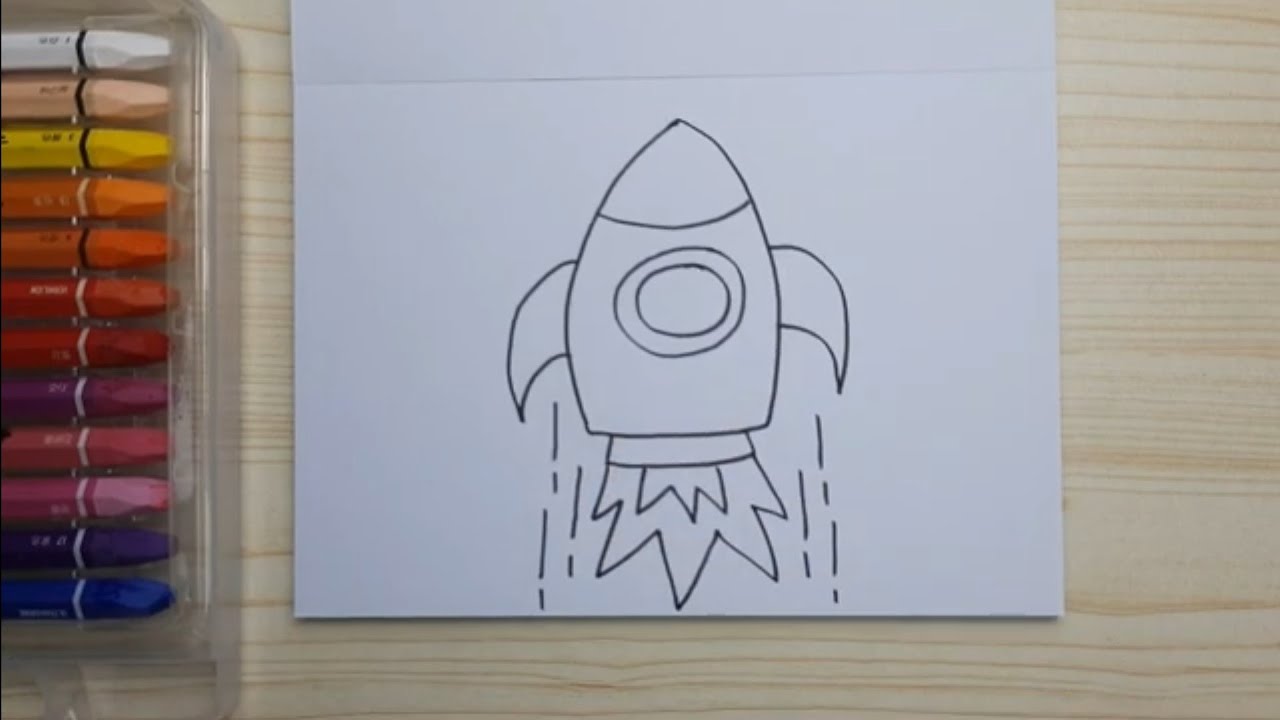 Easy Step by Step Drawing for Children - ROCKET || Menggambar dan ...