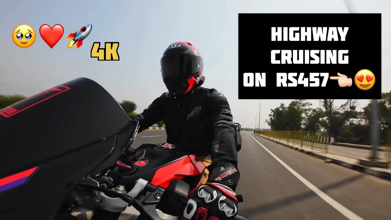 HIGHWAY CRUISING ON RS457 (4K) ️🚀🔥😍#viralvideo #apriliars457 #apriliars ...
