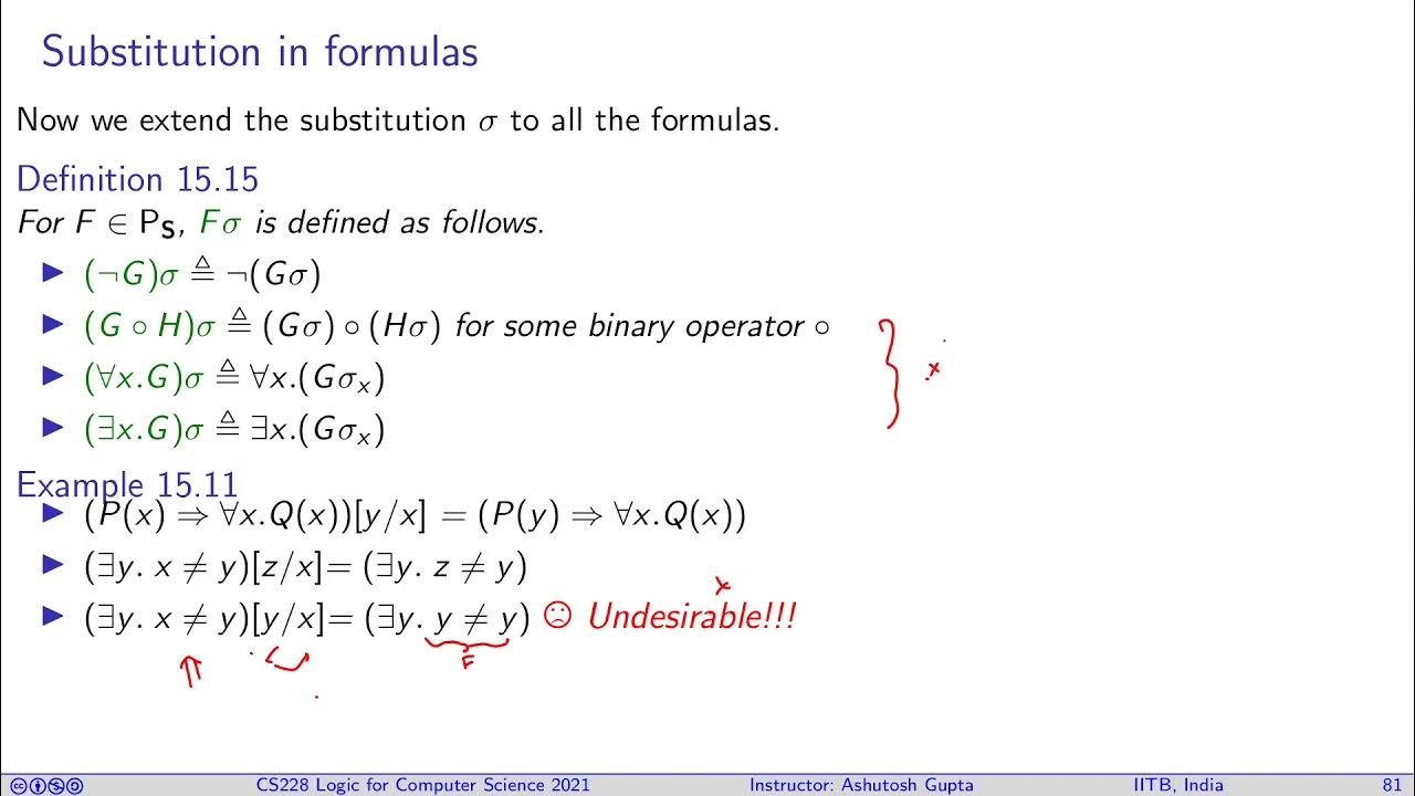 Lecture 14-3 First-order logic substitution - YouTube