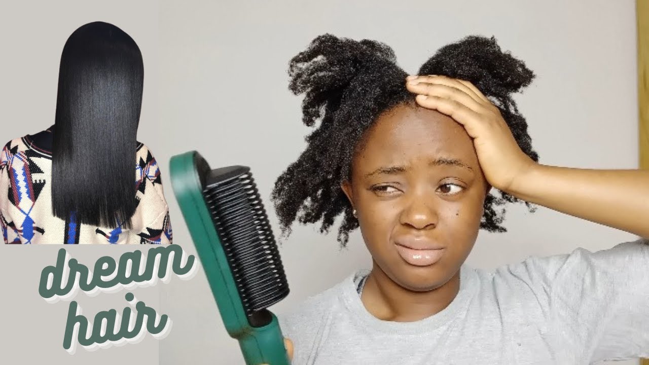 Straightening my 4c hair for the first time in my whole entire life| no ...