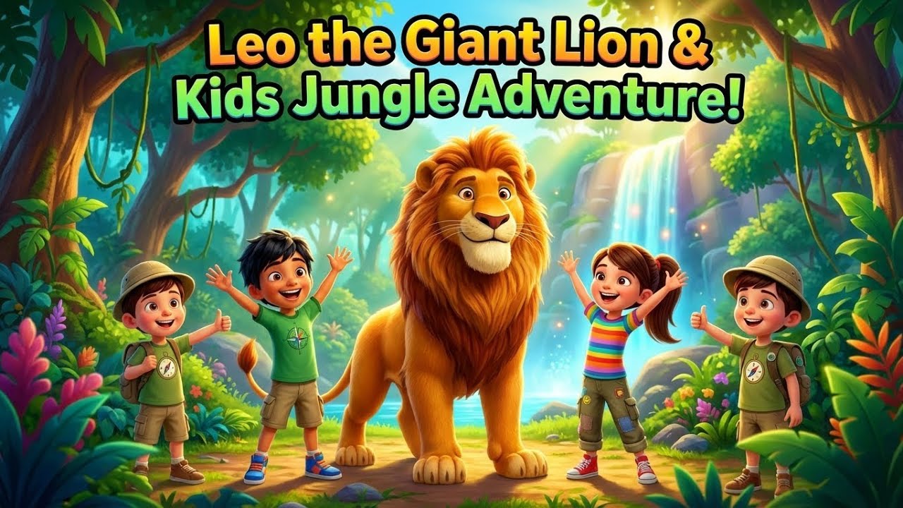 Leo the Giant Lion & Kids Jungle Adventure | Fun 3D Animated Story for ...