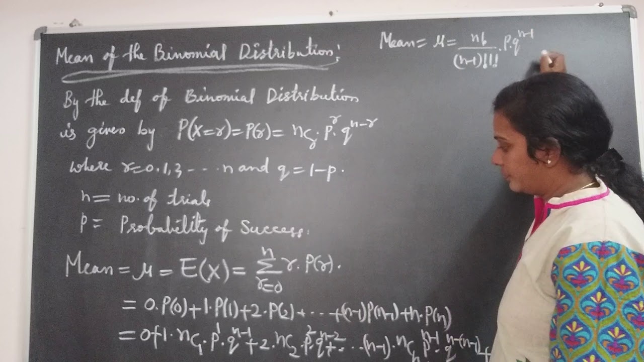 JNTU B.Tech Maths. Mean of the Binomial Distribution derivation in ...