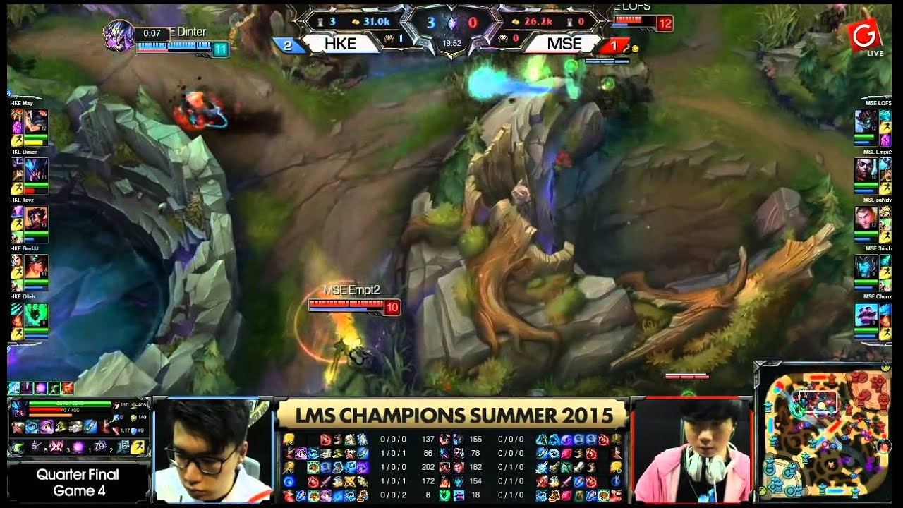 7-24-15 LMS 夏季總決賽 LEAGUE OF LEGENDS 英雄聯盟 HKE vs MSE BO4 - YouTube