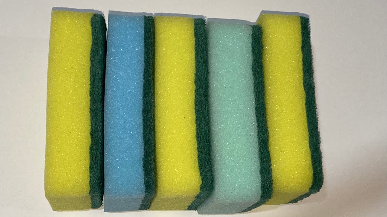 Asmr dry kitchen sponges ripping *5 - YouTube