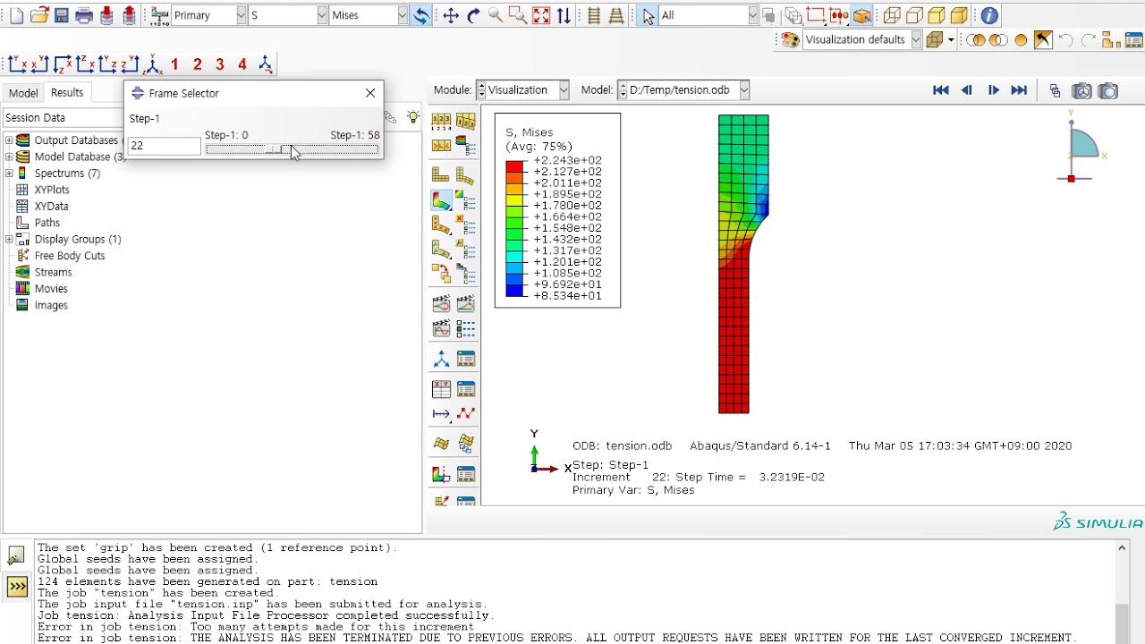 [ABAQUS simulation example] 3) Tension - YouTube
