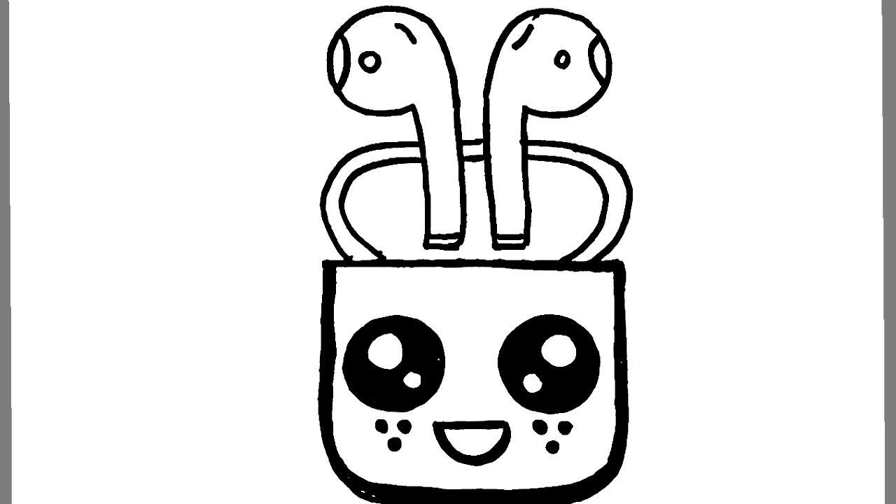 How to draw a Cute Apple AirPods | AirPods drawing | | Easy cute ...