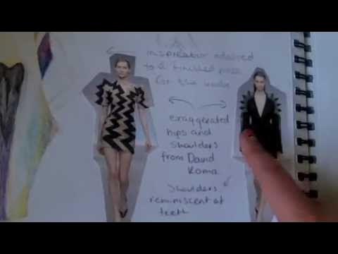 Example Art Portfolio for Entry into Fashion Design Degree - YouTube