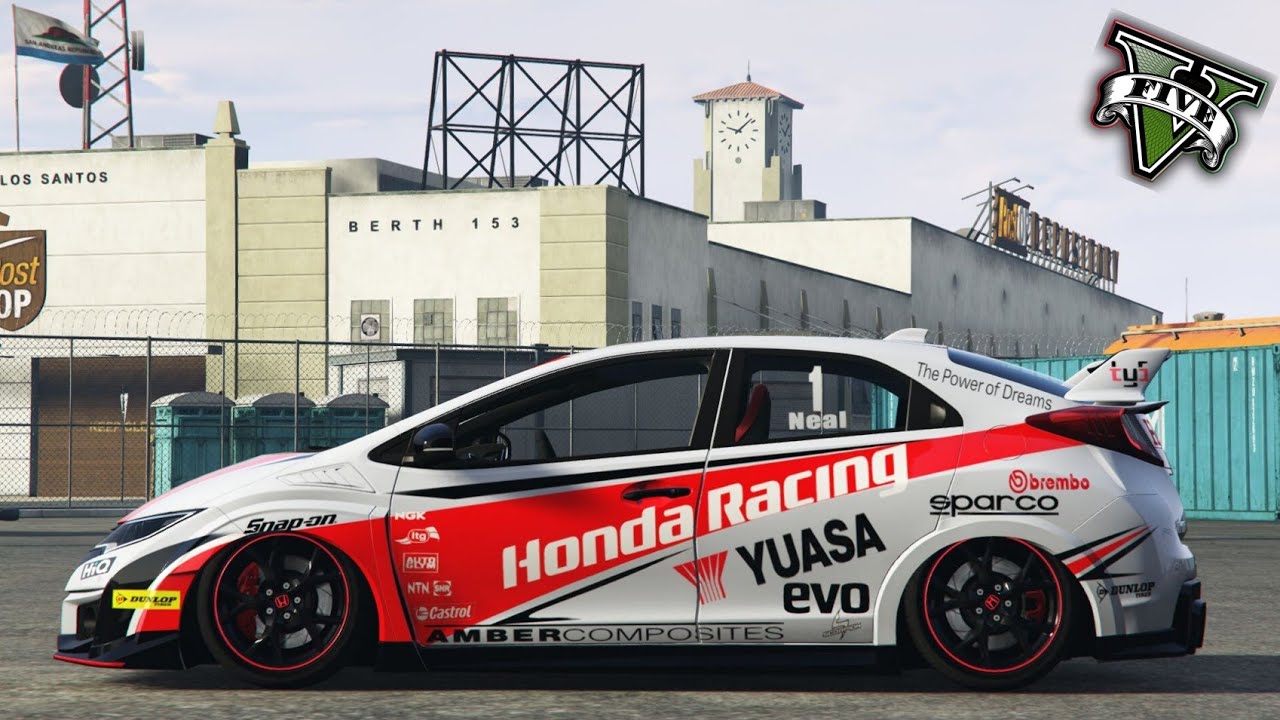 GTA 5 Mods - Honda Civic Type R (FK2) Honda Racing Livery - YouTube