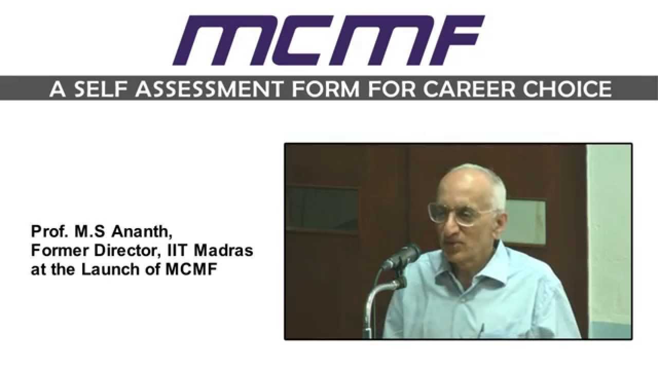 Career Guidance - MCMF - A SELF ASSESSMENT FORM FOR CAREER CHOICE - YouTube