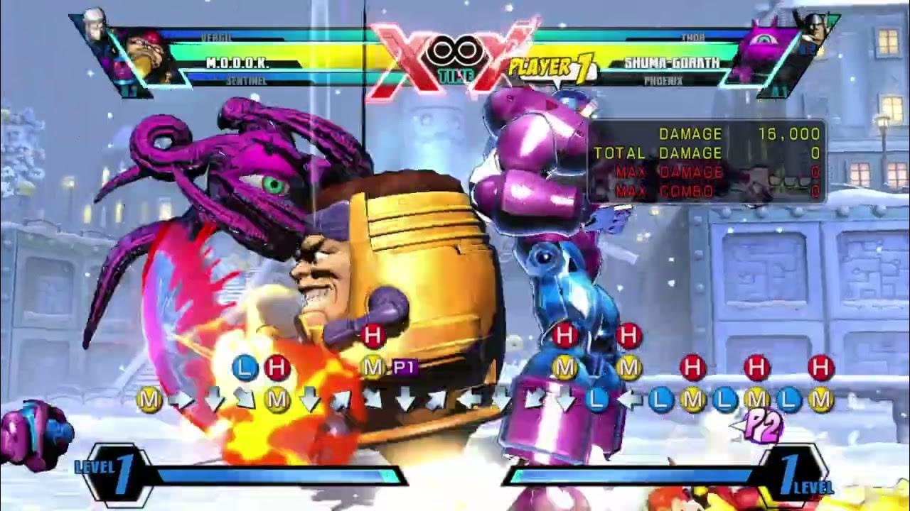 UMVC3: MODOK - Advanced Mechanics - Incoming Pressure Set-Ups (Block/Pushblock Sequences) - YouTube