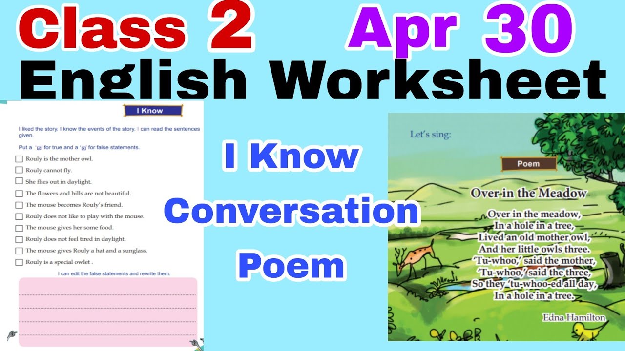 2 nd std English Worksheet 30/4/21 Std 2 English worksheet 30/4/21 ...