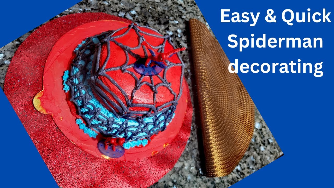 Easy & Quick spider man cake design || Easy two tier spider man cake ...