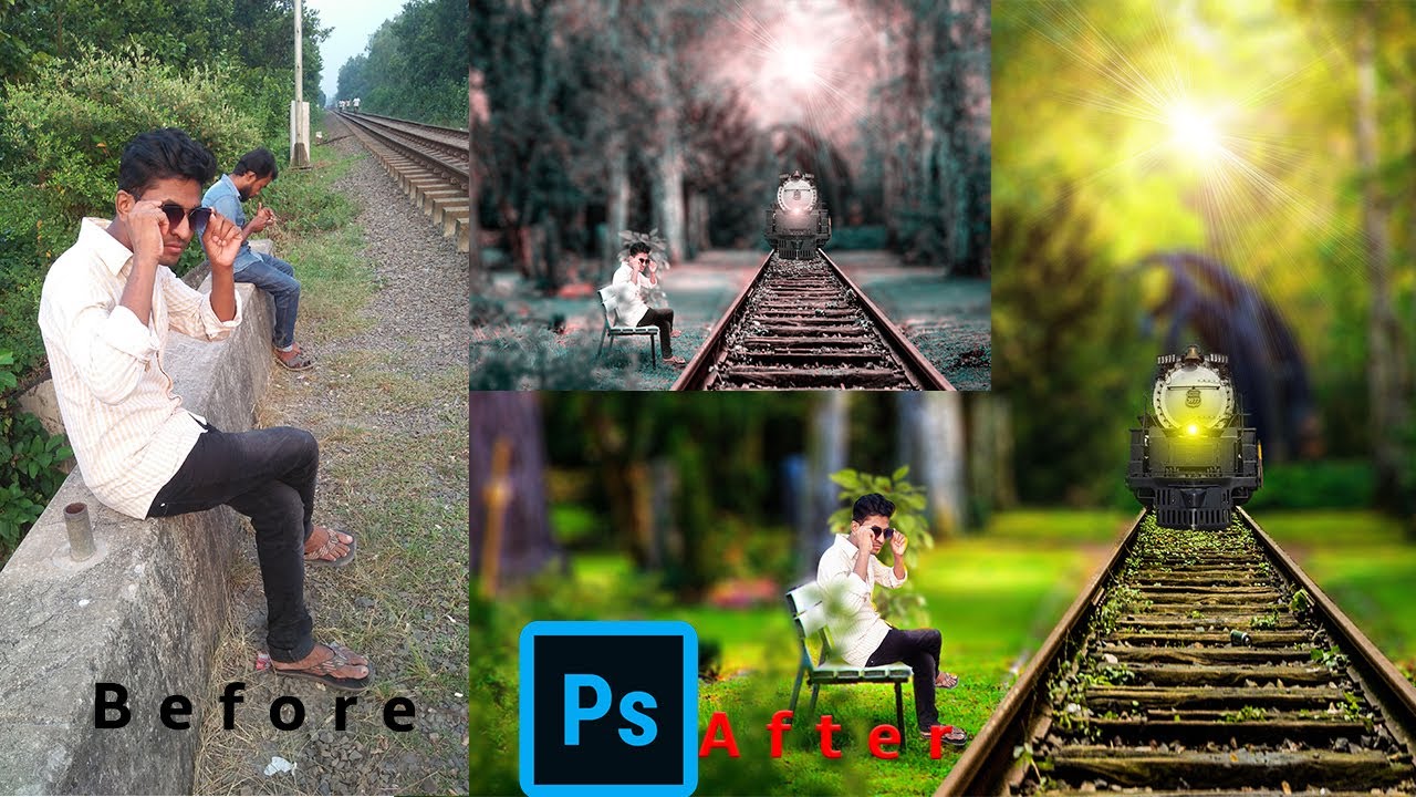 train editing | new train travel in photoshop background change bangla ...
