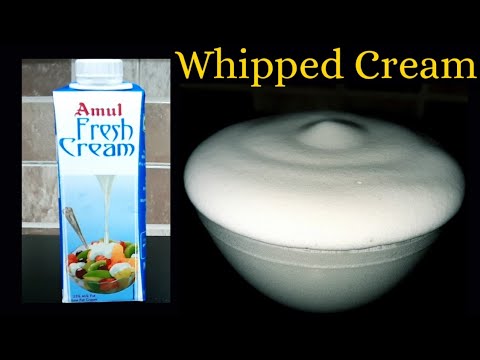 How to make Whipped Cream From Amul Fresh Cream | Whipped Cream Recipe ...