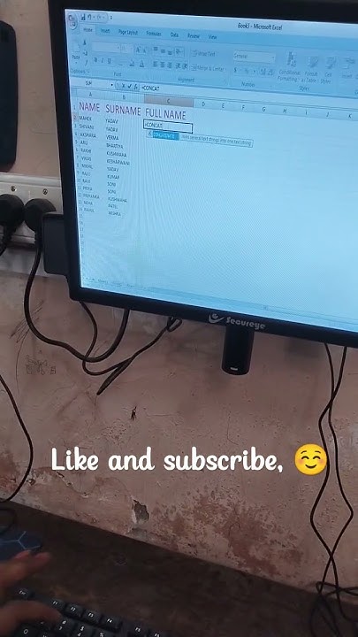 How to combine name and surname in Ms-excel 🖥 - YouTube
