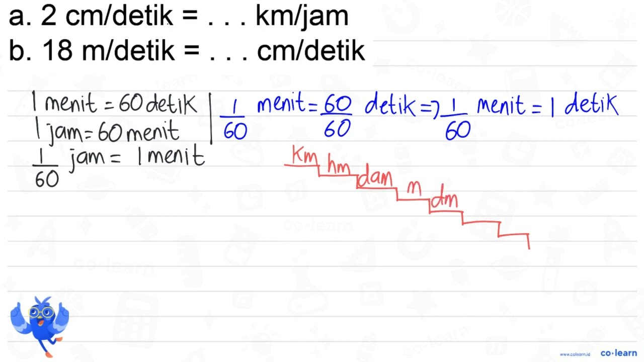 A 2 Cm Detik Km Jam B 18 M Detik Cm Detik YouTube A 2 Cm Detik Km Jam B 18 M Detik Cm Detik YouTube