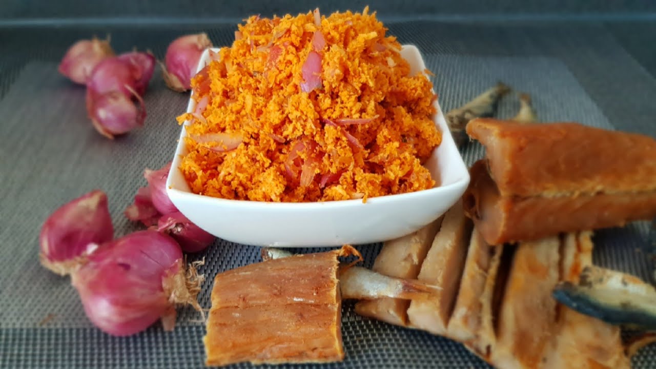 Sri lankan style dry fish sambol | katta karawala sambol | karuvatu ...