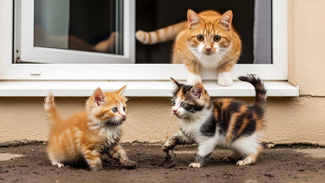 Mama Cat and Her Kittens’ Rainy Day Adventure || Ginger’s City - YouTube