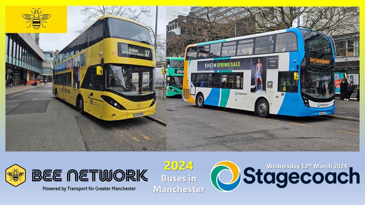 Manchester buses: Bee Network and Stagecoach on Wednesday 13th March ...