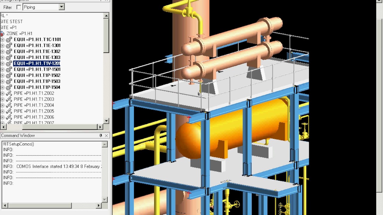 COMOS PDMS Interface - Interface Operation 3D View - YouTube