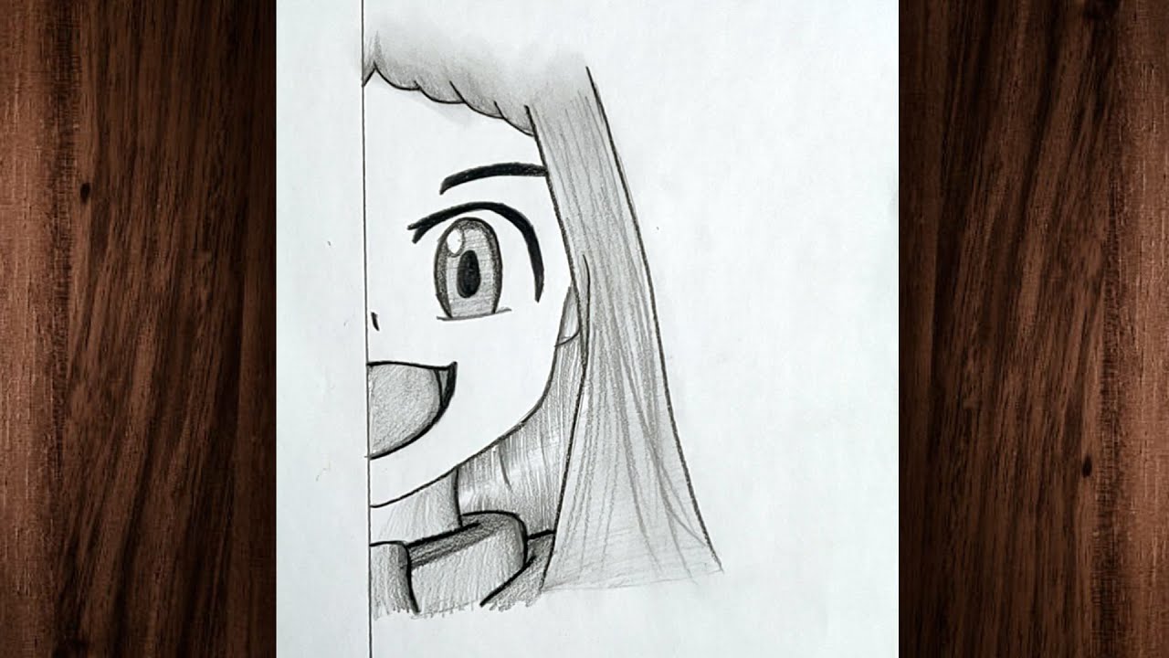 Easy anime sketch | how to draw cute anime easy step-by-step - YouTube