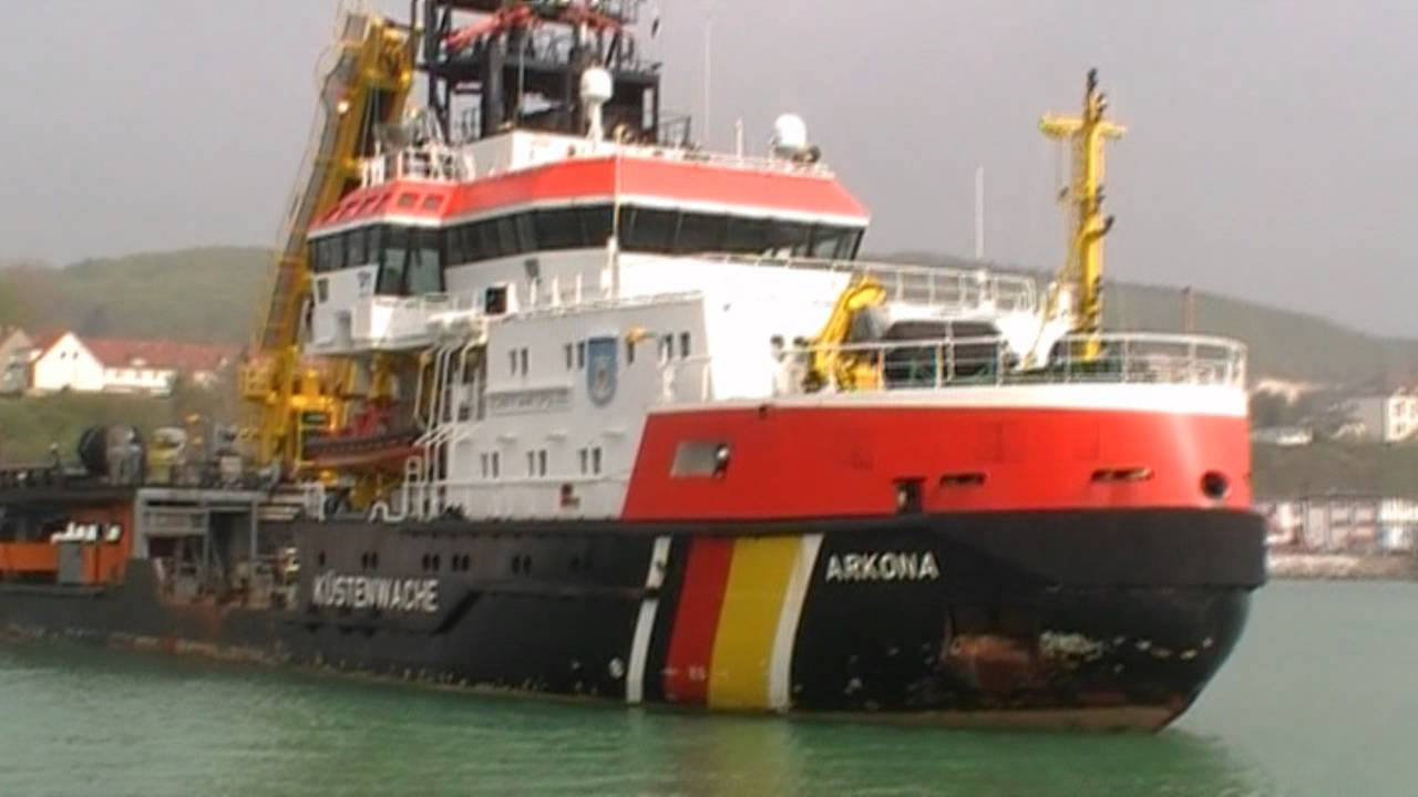 Coast Guard Ship Arkona in Sassnitz - YouTube