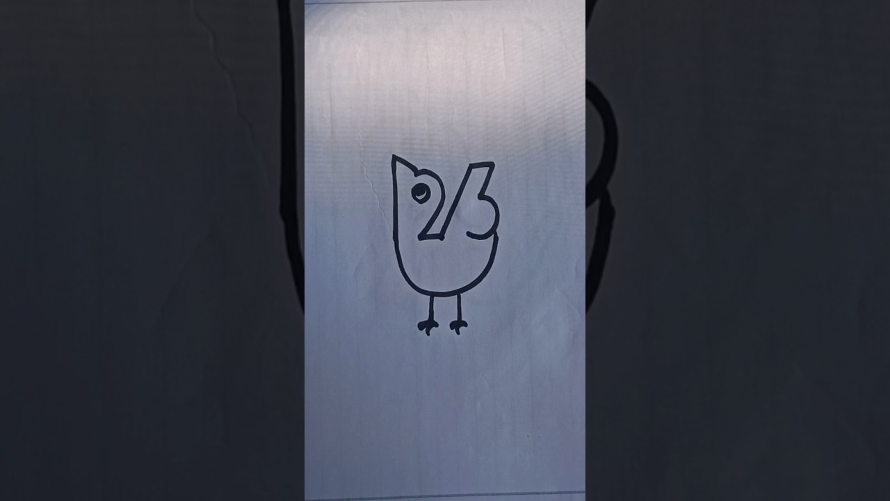 123=bird/How to draw a beautiful bird with number 123#shorts - YouTube