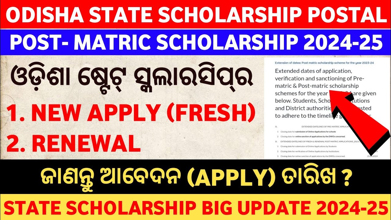 State Scholarship 2024-25 | Post-Matric Scholarship Fresh & Renewal ...