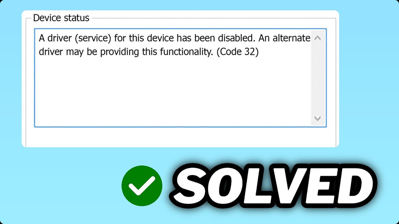 (FIXED) Error Code 32 in Windows - YouTube