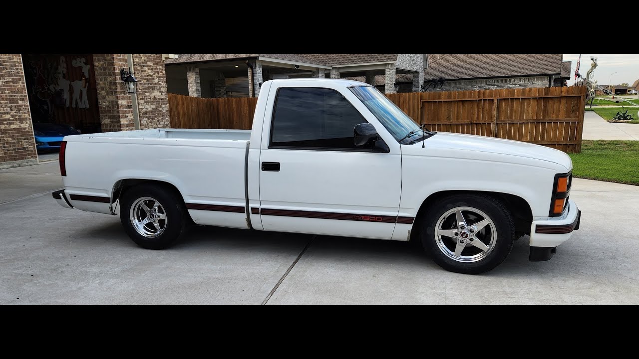 Installation of the 4/6 drop kit on my 89 OBS, and we get the wheels ...