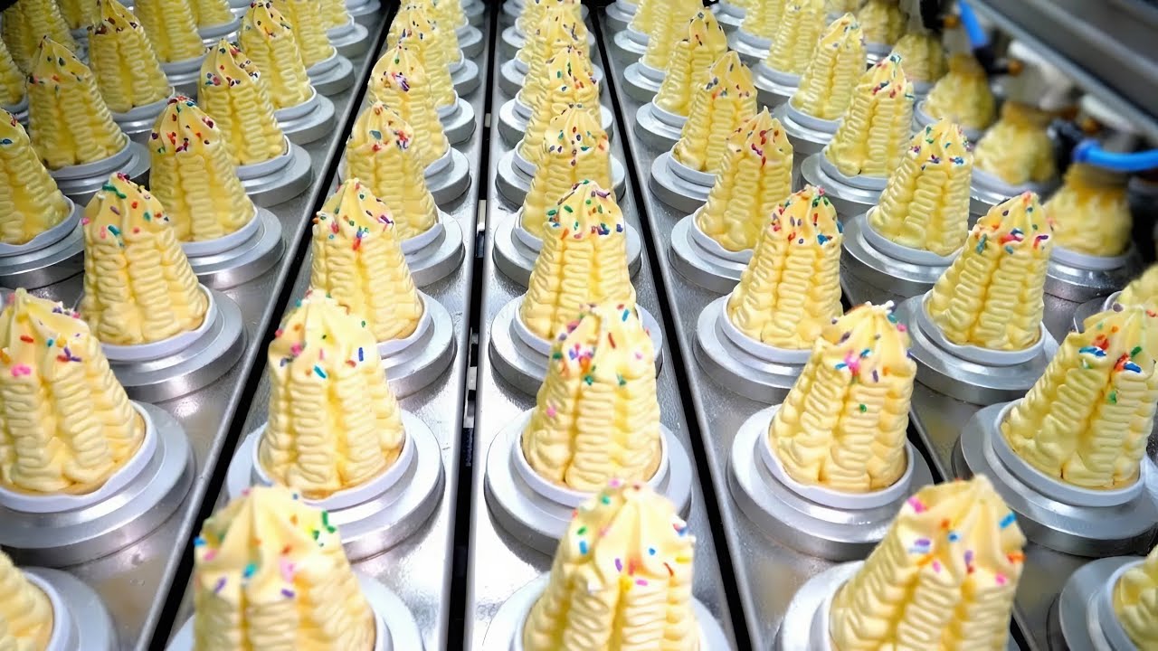 How Ice Cream Cones is Made on a MASSIVE Scale! Ice Cream Cones ...