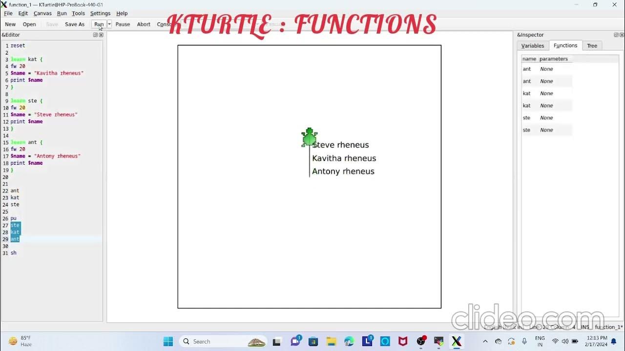 Kturtle functions | Learn basic coding in Kturtle | Coding with Kturtle | Kturtle tutorials ...